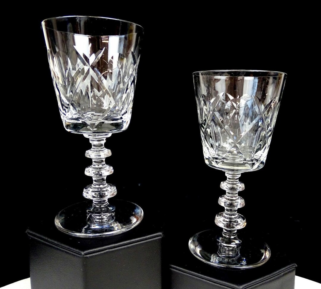 Libbey Rock Sharpe Glass Ridgeway Cut Crystal 2 Piece 5 3/8 Port Wines ...