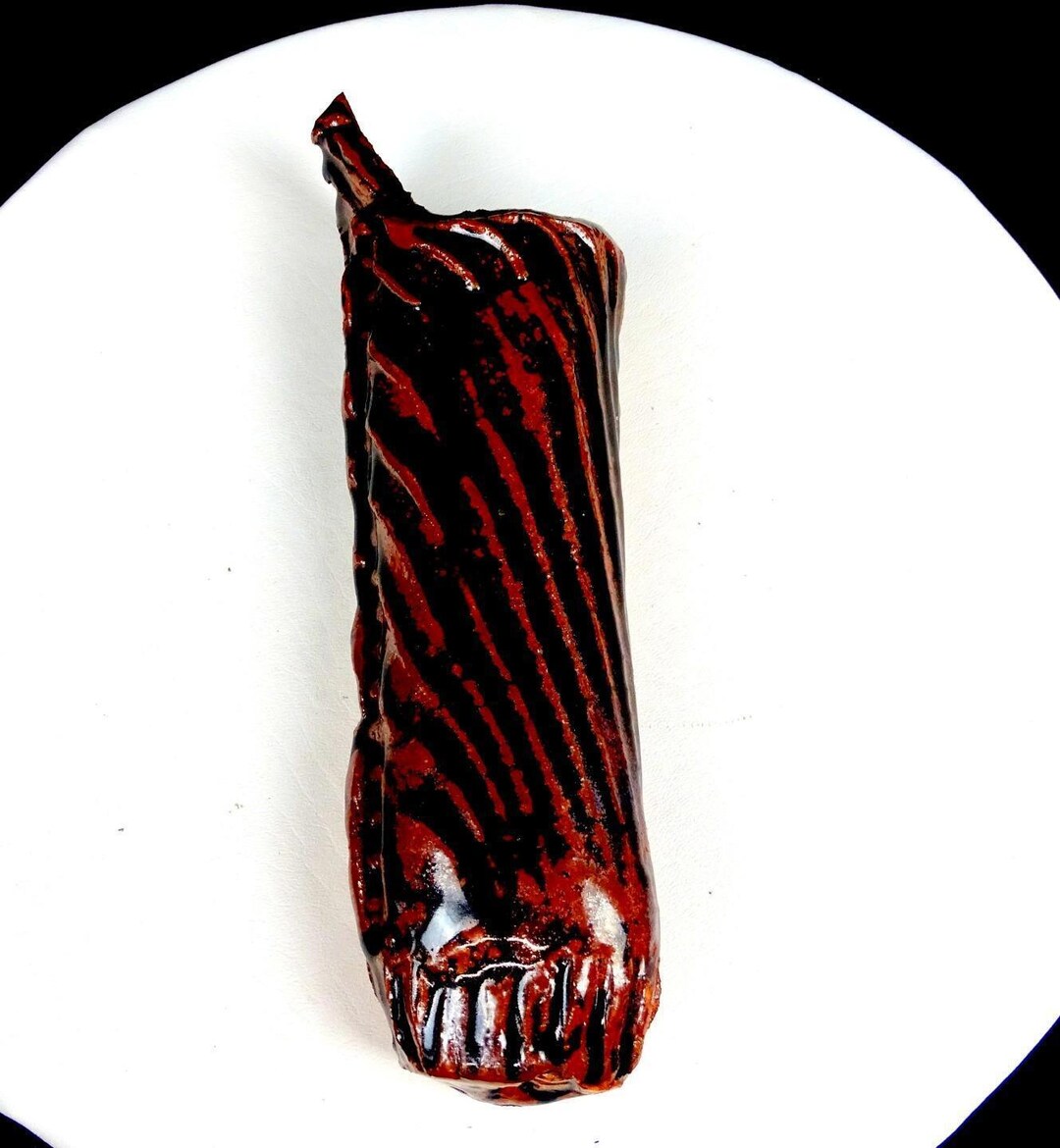 Caroline Warwick Art Pottery Vintage Stoneware Ribbed Swirl 10 1/4 Wall ...