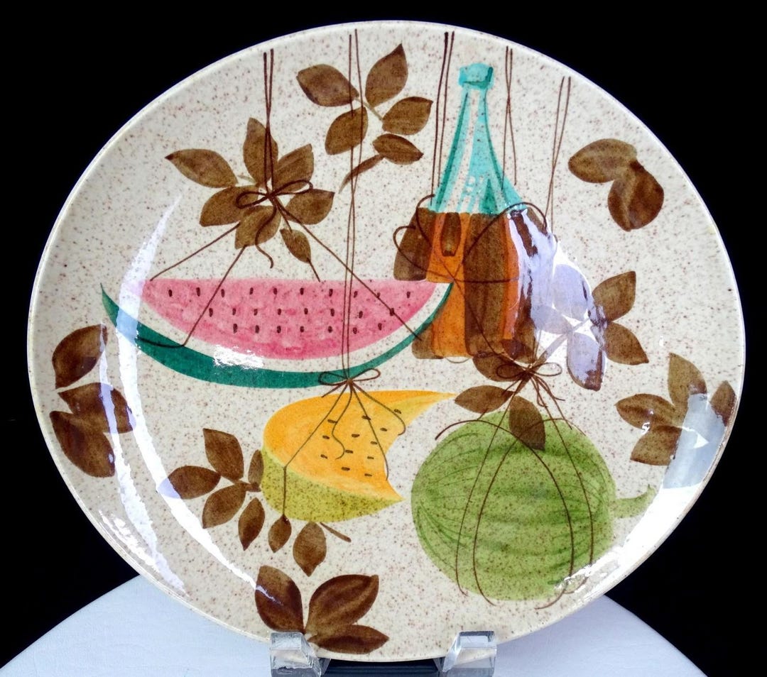 Red Wing 129 USA Stoneware Tampico Fruit Vintage 10 3/4" Dinner Plate ...