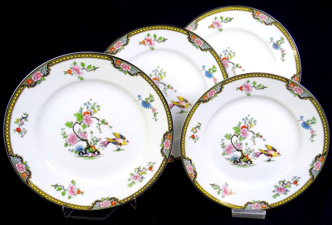 Noritake Japan Porcelain Pheasant 4 Pc Mulitcolor 8 5/8 Luncheon Plates ...