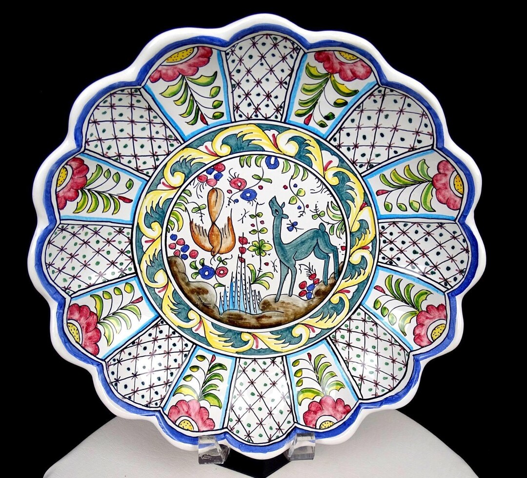 Nora Fenton Portugal Pottery Signed Aurora Large Vintage 12 1/2 Bowl - Etsy