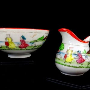 German Porcelain Country Farm Scene Vintage Childs 2 1/2" Creamer ...