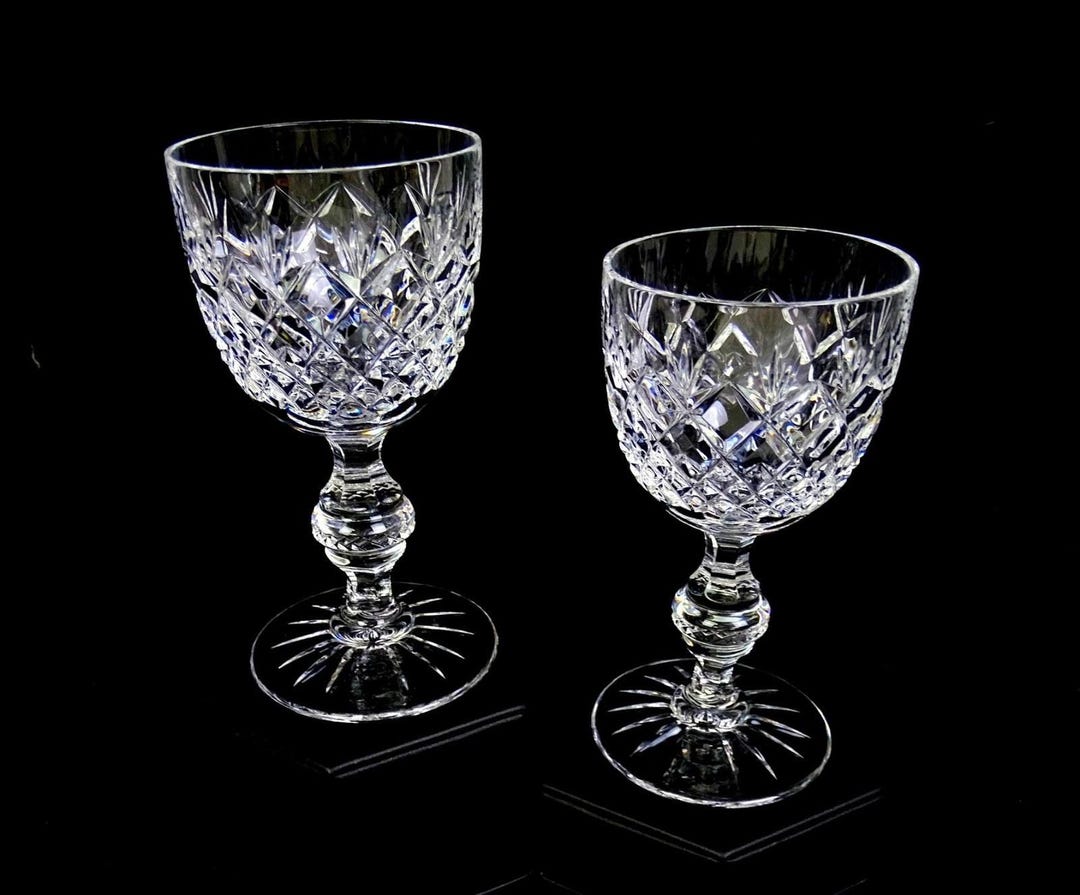 Kusak Brilliant Cut Crystal Cherry Diamond & Fan 2pc 5" Port Wine ...