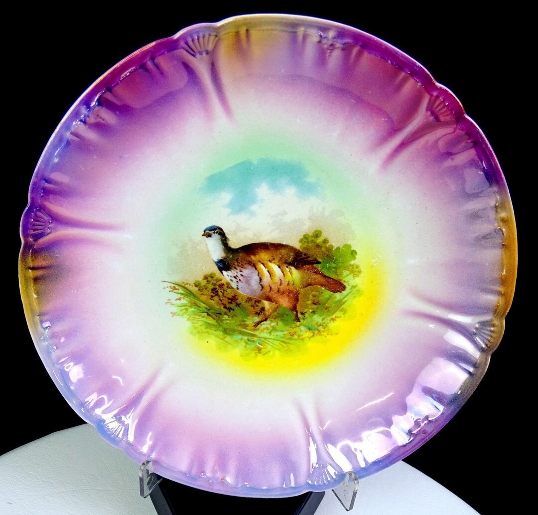Royal Bonn Franz Anton Mehlem Porcelain Game Bird Lusterware 8 1/2 ...