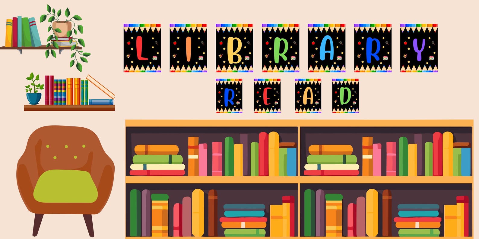 Colorful Library Posters| Classrooms, Libraries, Bulletin Boards ...