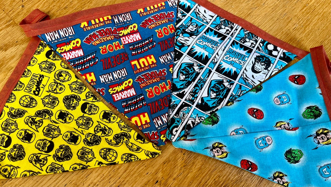 4 Flag Marvel Superhero Comic Book Themed Bunting - Etsy