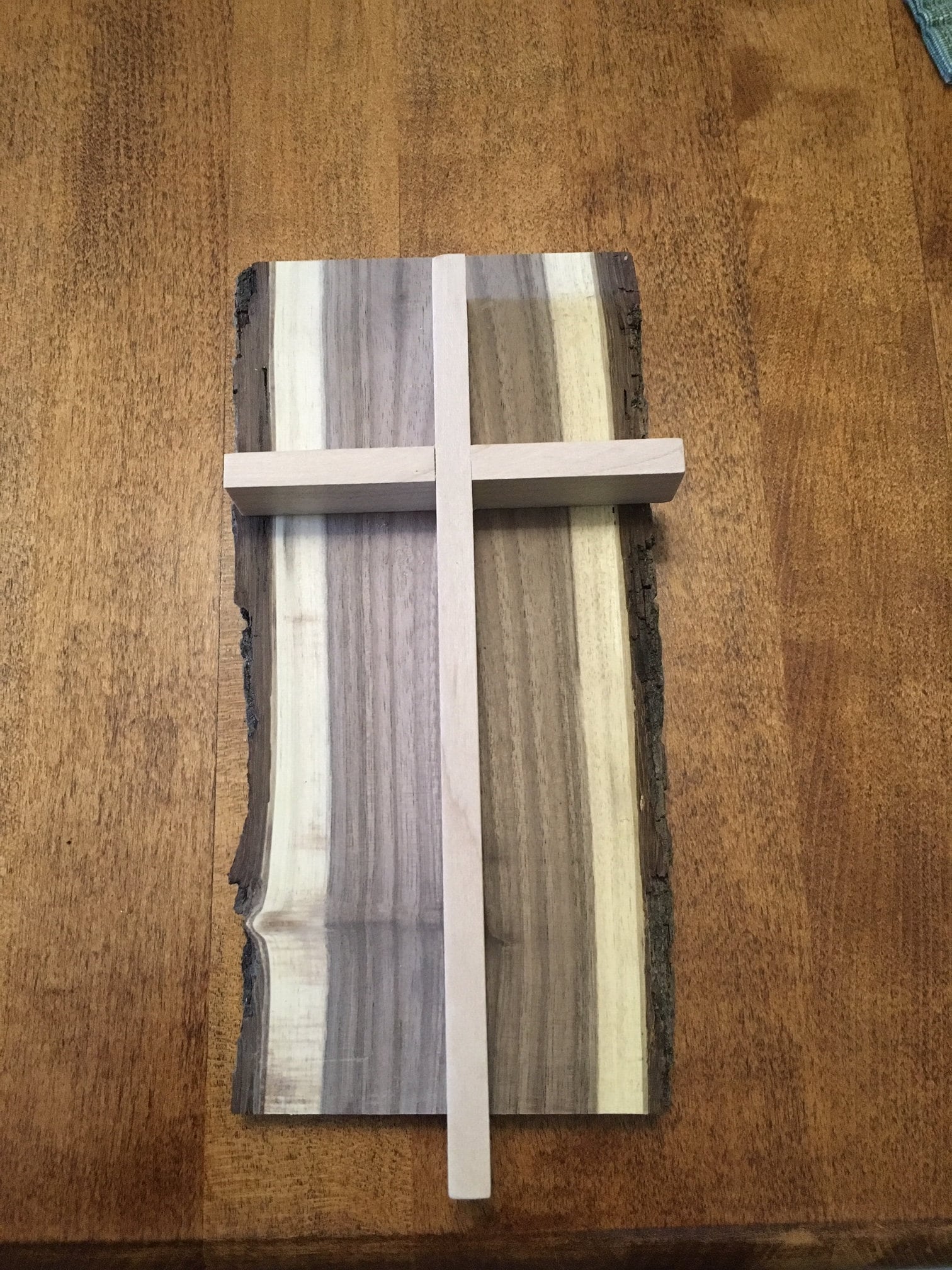 Live Edge Cross--walnut and Maple--free Shipping - Etsy
