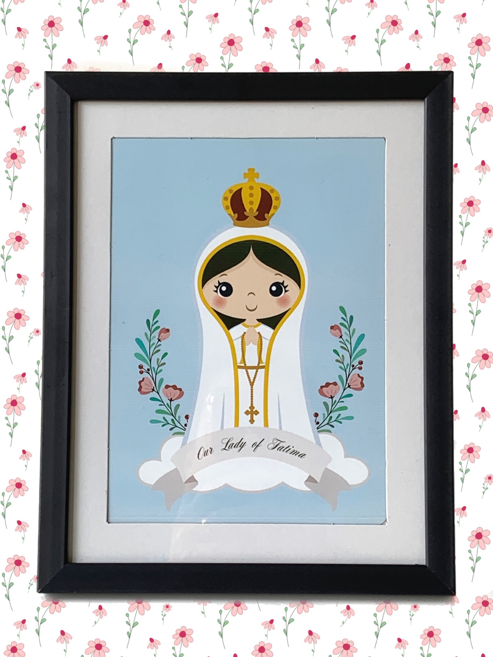 Our Lady of Fatima Wall Art Lady of Fatima Art Print - Etsy