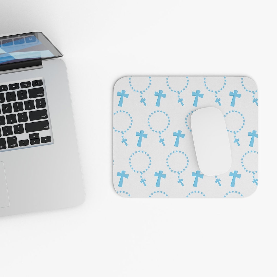 Blue Rosary Mouse Pad, Catholic Mouse Pad, Saints Mouse Pad, Homeschool ...