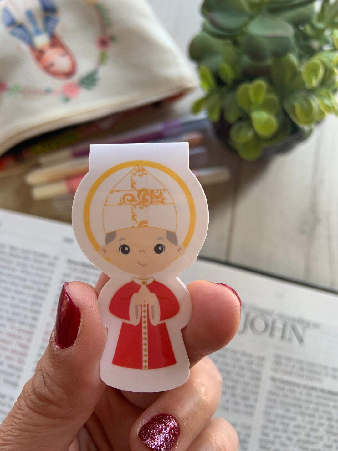 Saint John Paul II Magnetic Bookmark, St John Paul Catholic Bookmark ...