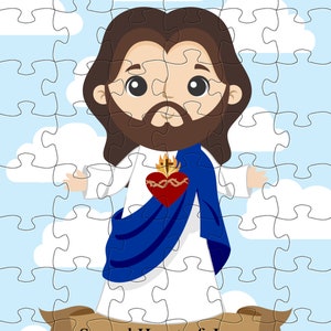 Sacred Heart of Jesus Christ Puzzle, 48, 80 or 120 Pieces Puzzle ...