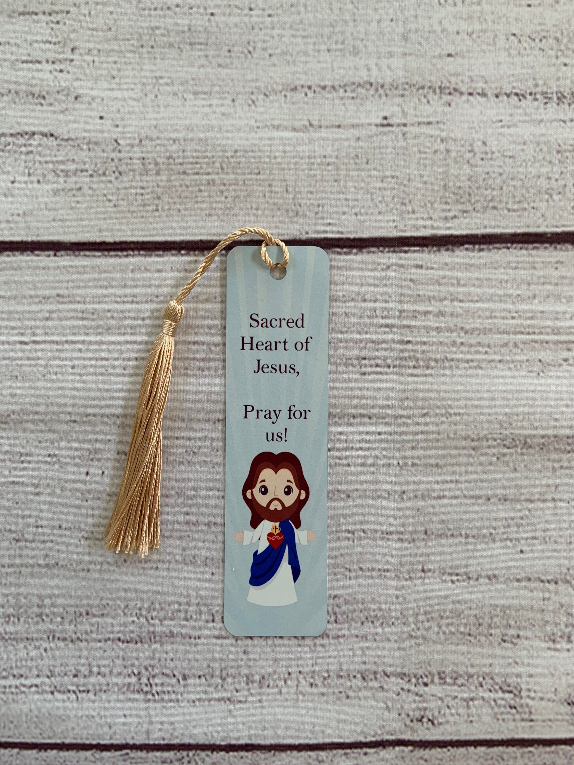 Saints Bookmark Sacred Heart of Jesus Book Mark Catholic | Etsy