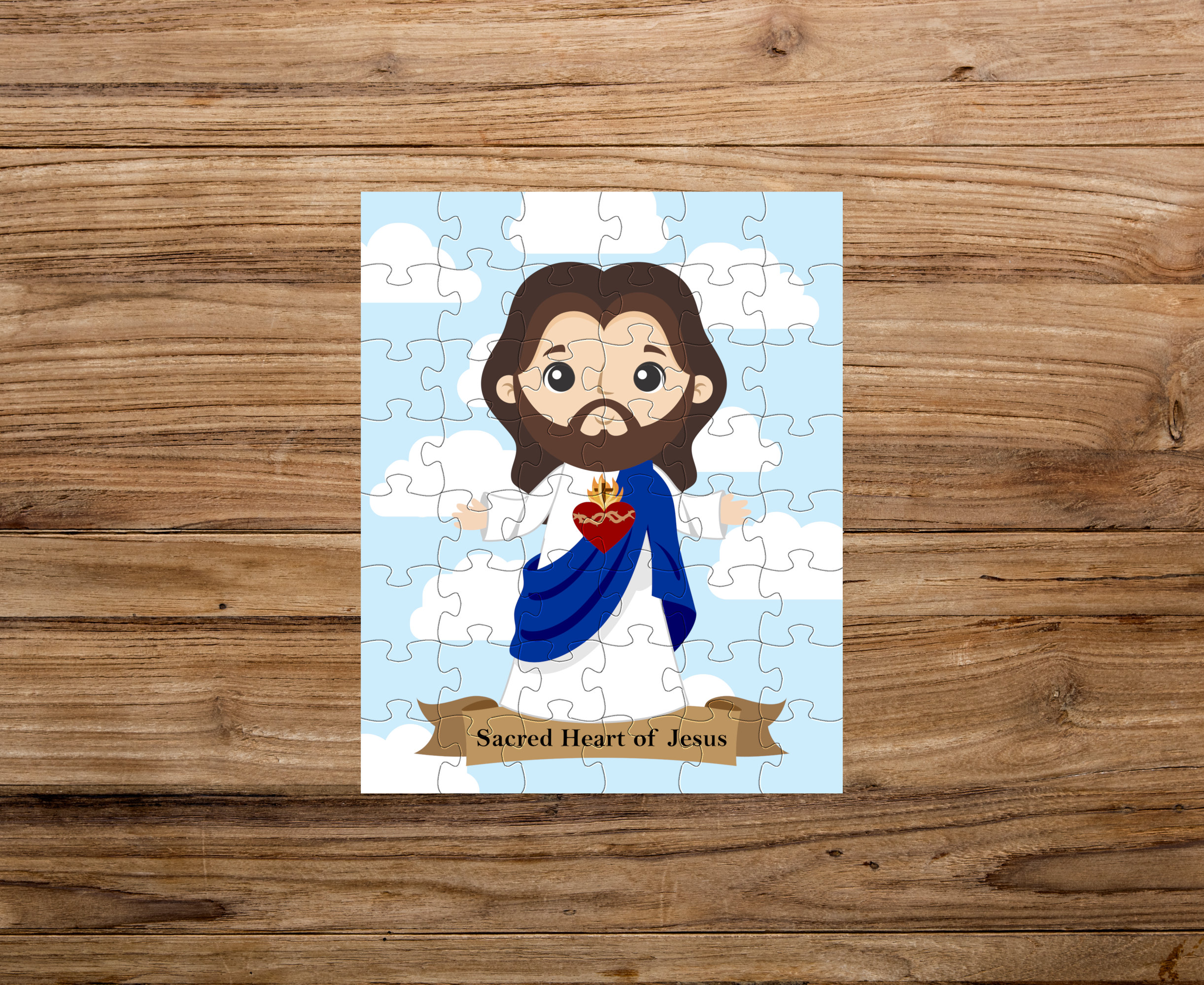 Sacred Heart of Jesus Christ Puzzle, 48, 80 or 120 Pieces Puzzle ...