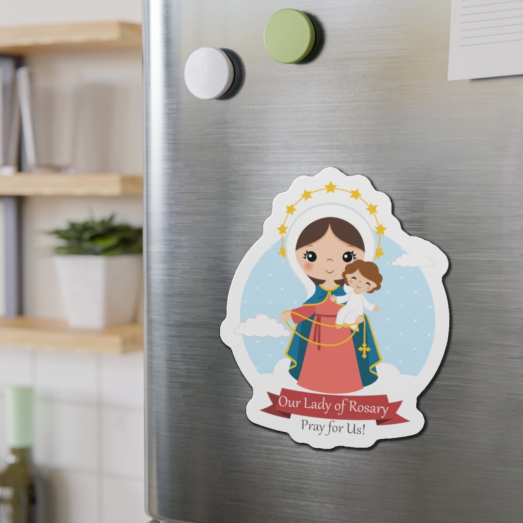 Our Lady of Rosary Magnet, Catholic Magnets, Catholic Gifts, Saints ...