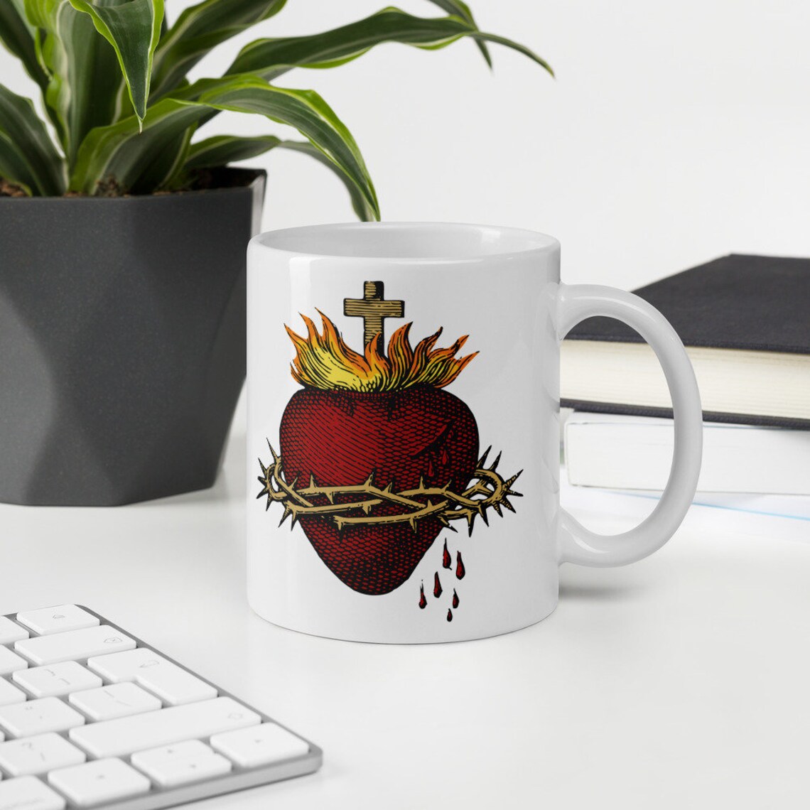 Sacred Heart of Jesus 11oz Mug, Catholic Mug, Saints Mug, Catholic ...