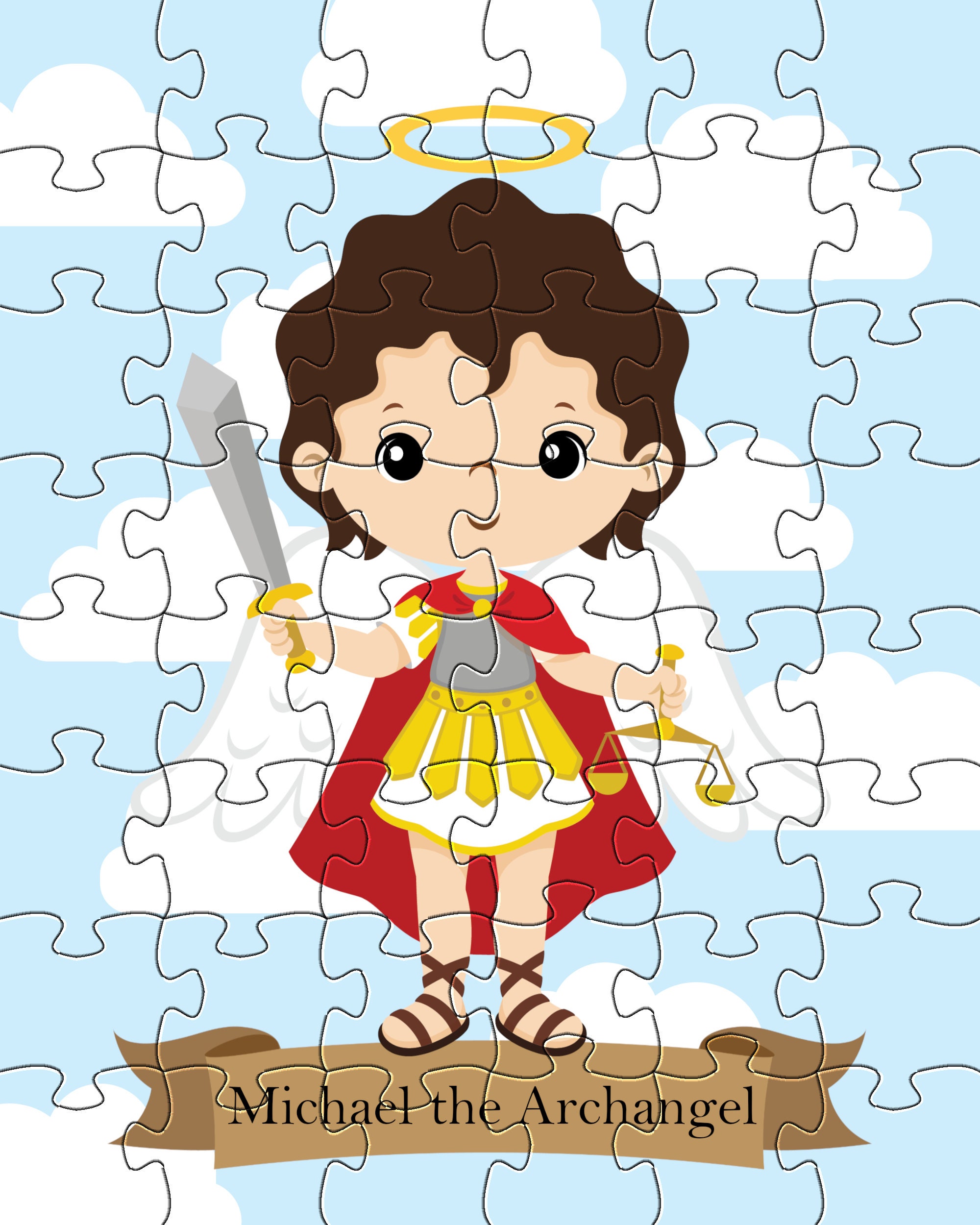 Saint Michael the Archangel Puzzle 48 80 & 120 Pieces - Etsy Australia