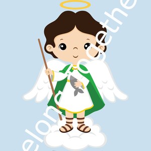 Saint Raphael the Archangel Wall Art, Saint Raphael Art Print, Catholic ...