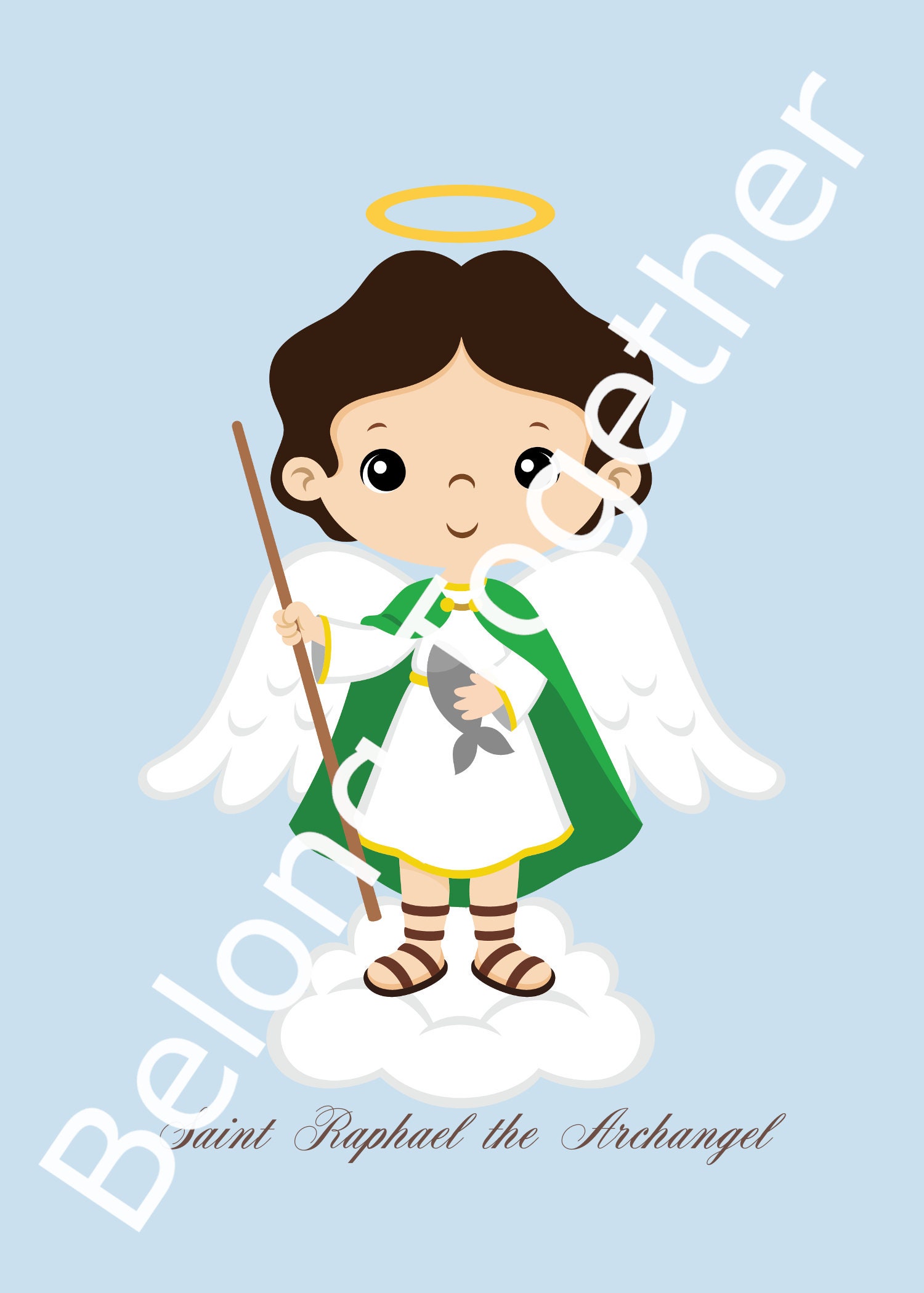 Saint Raphael the Archangel Wall Art Saint Raphael Art Print - Etsy
