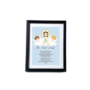 Our Lady of Lourdes Hail Mary Prayer Wall Art, Our Lady of Lourdes Art ...