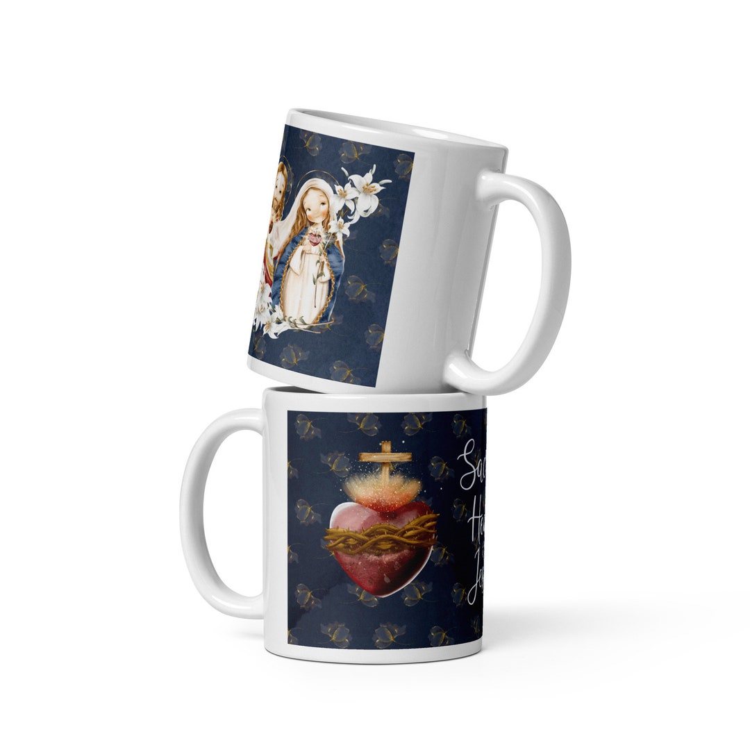 Sacred Heart of Jesus, Catholic Mug, Holy Mary Mug, Catholic Mug ...