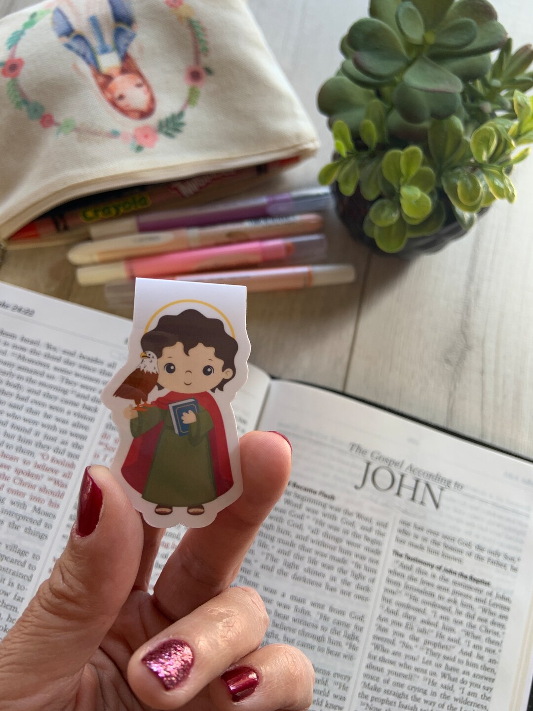 Saint John the Apostle Magnetic Bookmark, Saint Johncatholic Bookmark ...