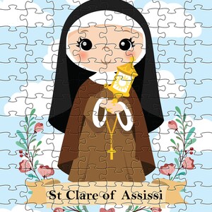 Saint Clare of Assisi Puzzle, 48, 80 & 120 Pieces Puzzle, Catholic ...