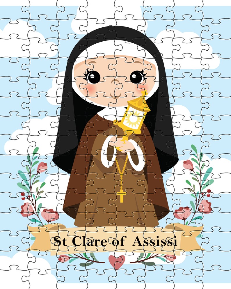 Saint Clare of Assisi Puzzle, 48, 80 & 120 Pieces Puzzle, Catholic ...