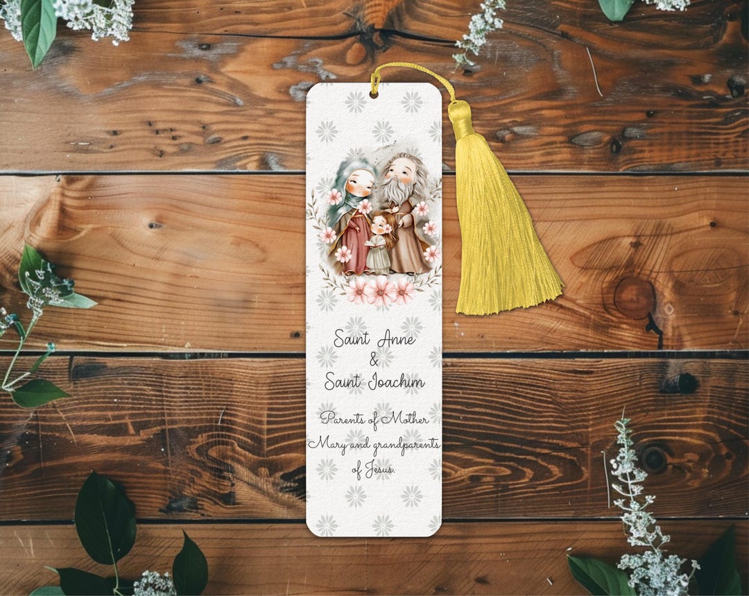 St Anne and St Joachim Little Flowers Bookmark, Catholic Bookmark ...