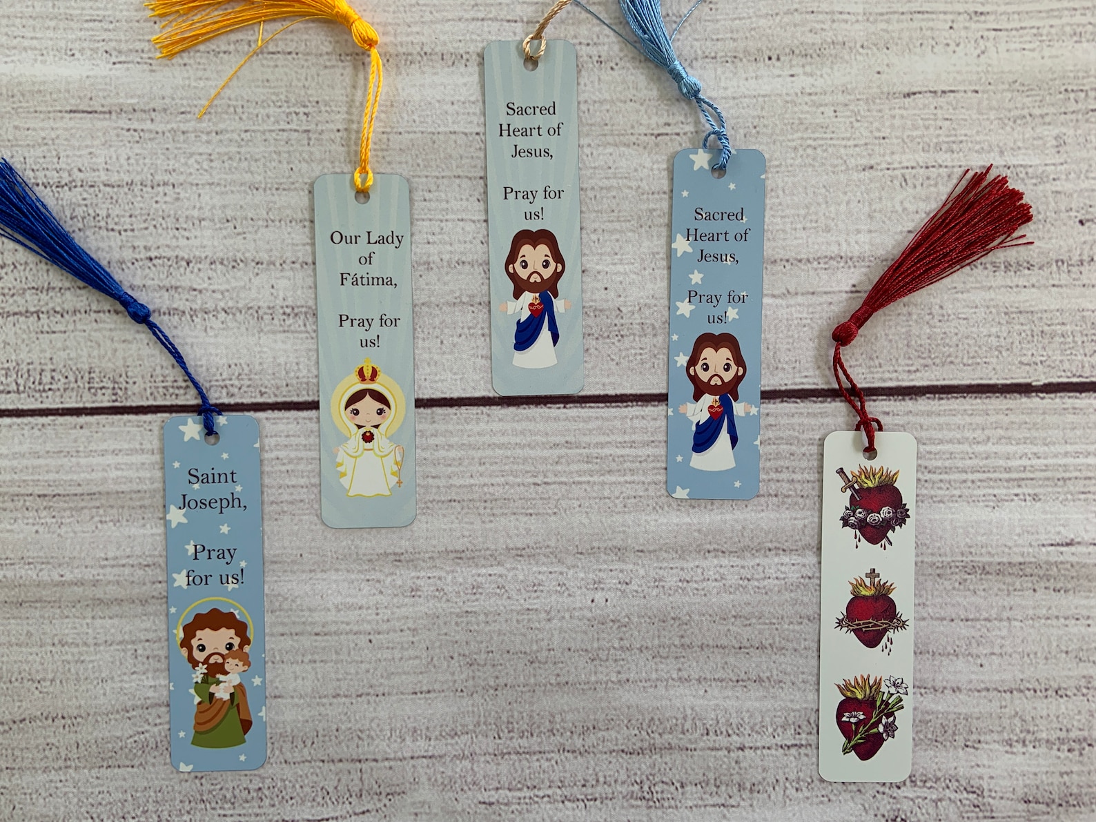 Saints Bookmark Sacred Heart of Jesus Book Mark Catholic - Etsy UK