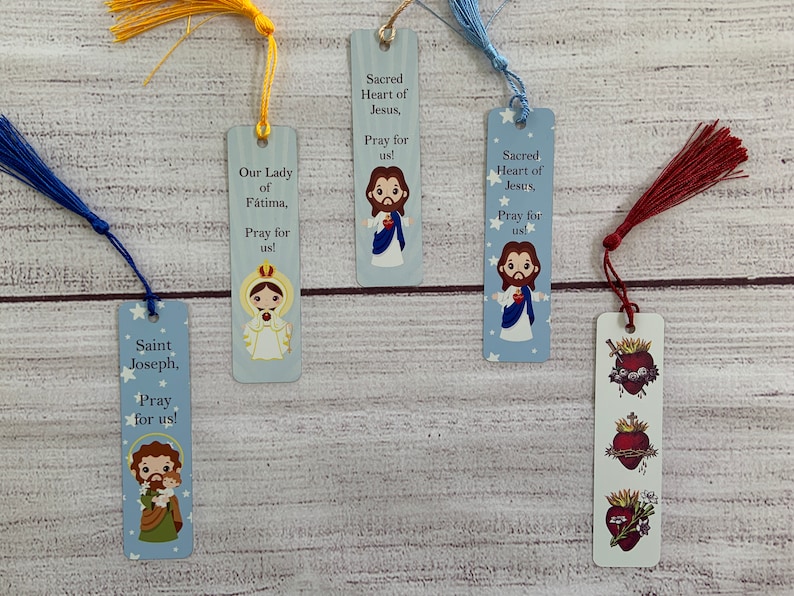 Saints Bookmark, Sacred Heart of Jesus Book Mark, Catholic Gifts ...