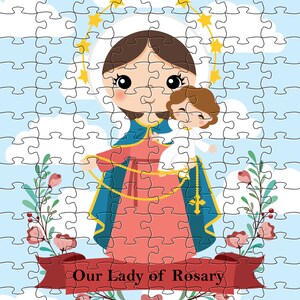 Our Lady of Rosary Puzzle, 48, 80 & 120 Pieces Puzzle, Catholic Jigsaw ...
