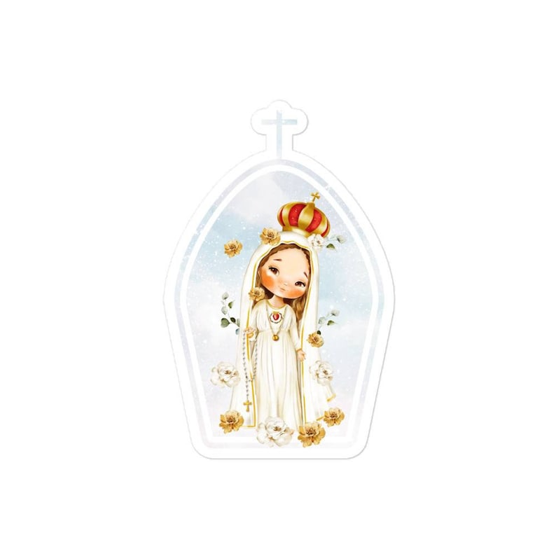 Our Lady of Fatima Sticker, Virgin Mary Water Resistant Vinyl Matte or ...