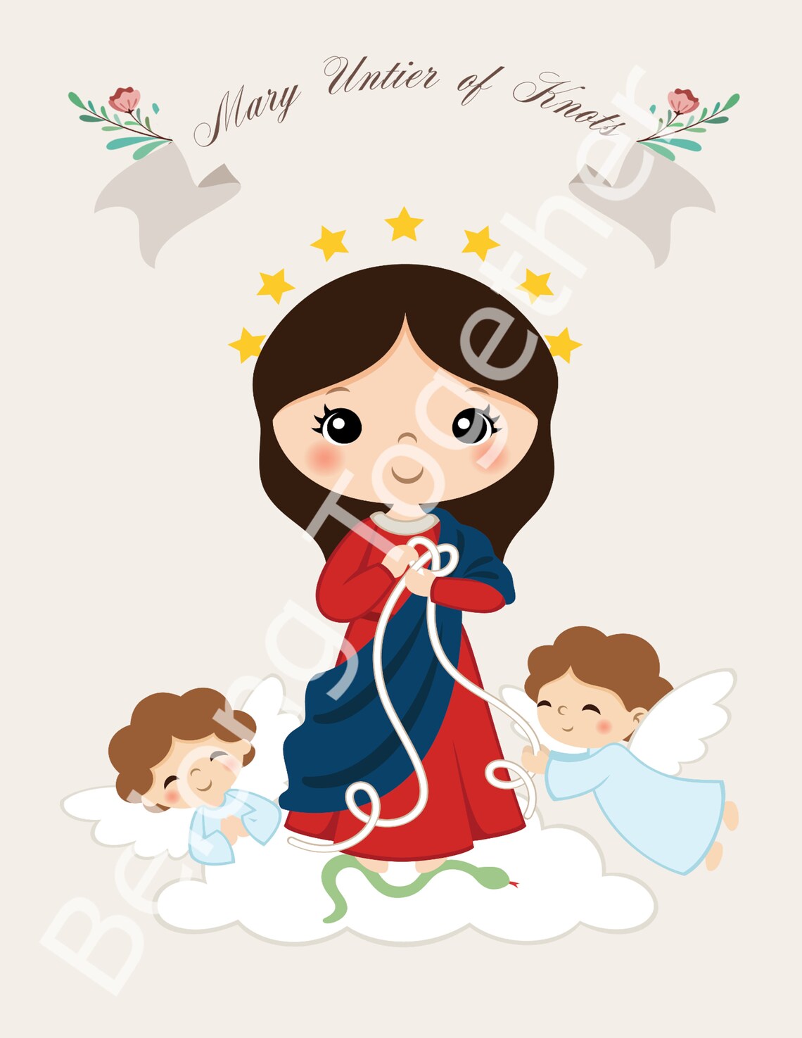 Mary Untier of Knots Wall Art, Our Lady Untier of Knots Art Print ...