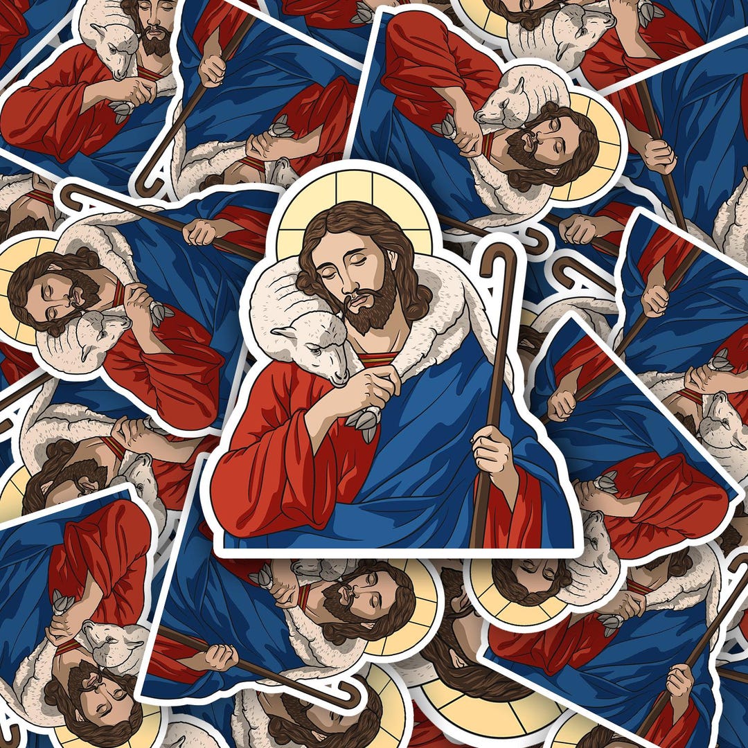 Jesus the Good Shepherd Sticker, Jesus the Good Shepherd Water ...