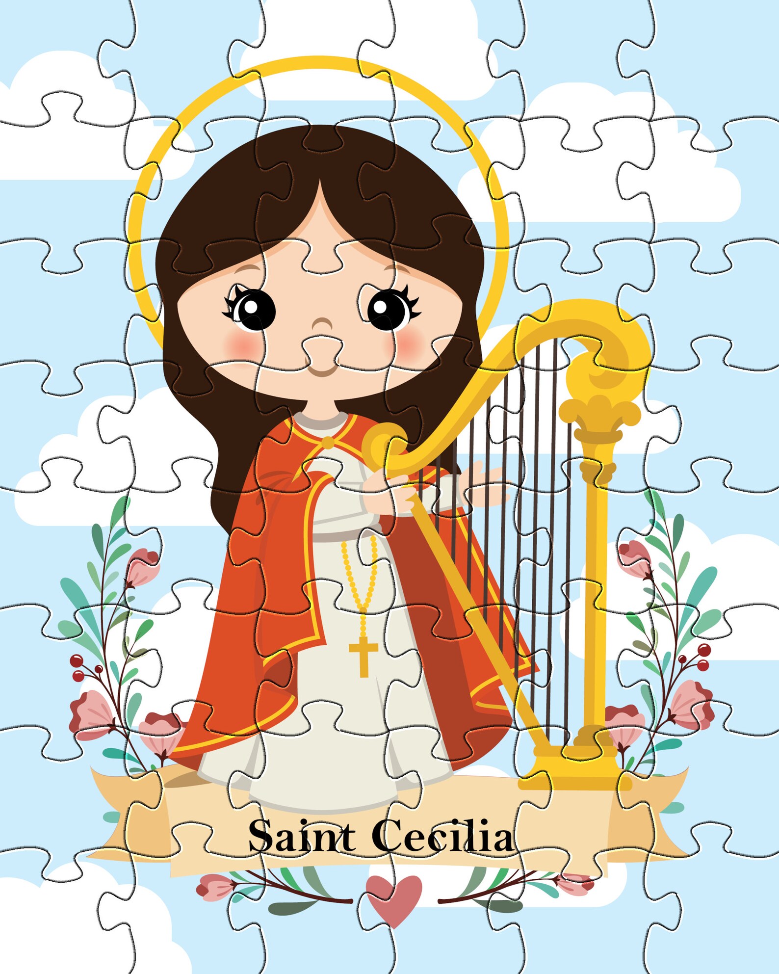 Saint Cecilia Puzzle 48 80 & 120 pieces puzzle Catholic | Etsy