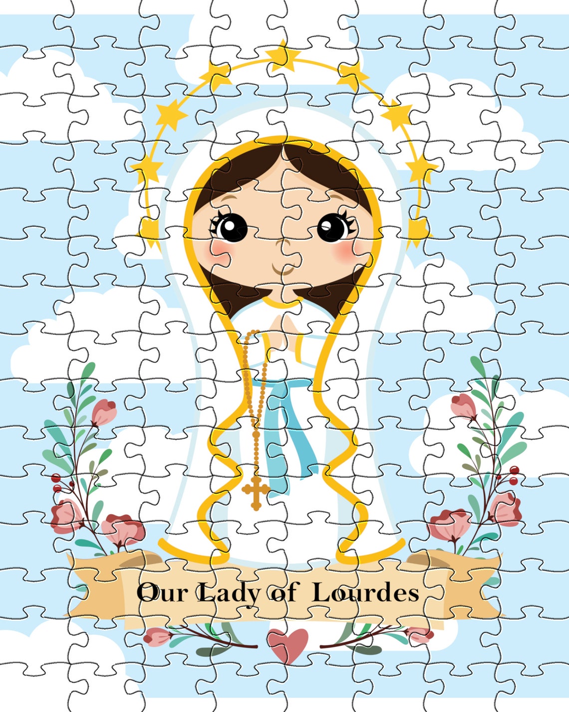 Our Lady of Lourdes Puzzle, 48, 80 & 120 Pieces Puzzle, Catholic Jigsaw ...