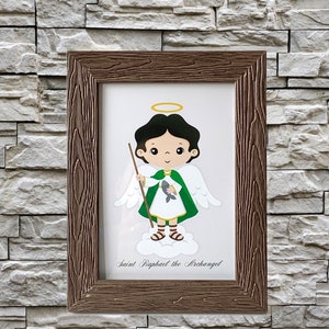 Saint Raphael the Archangel Wall Art, Saint Raphael Art Print, Catholic ...