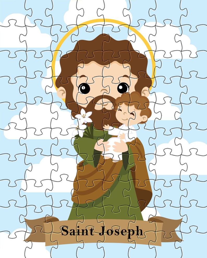Saint Joseph Puzzle 48 pieces puzzle Catholic Jigsaw | Etsy