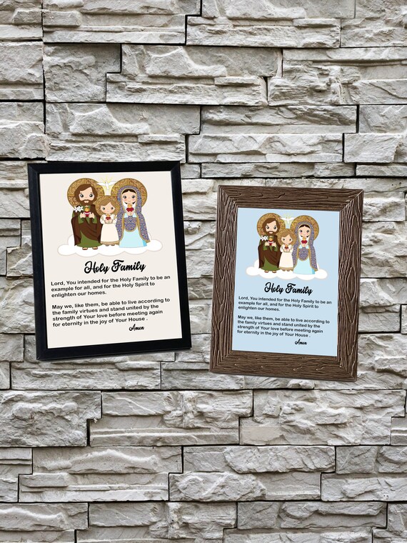 Holy Family Wall Art Holy Family Prayer Art Print Catholic | Etsy