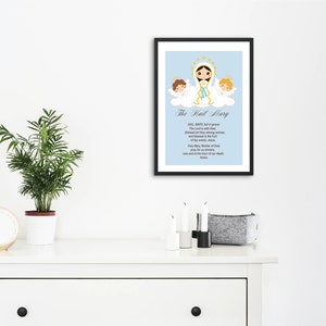 Our Lady of Lourdes Hail Mary Prayer Wall Art, Our Lady of Lourdes Art ...