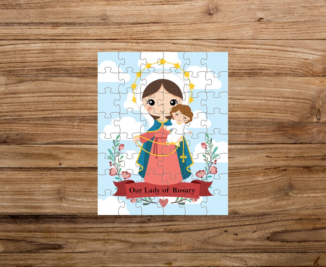 Our Lady of Rosary Puzzle, 48, 80 & 120 Pieces Puzzle, Catholic Jigsaw ...