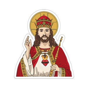 Jesus the King Sticker, Christ the King Water Resistant Vinyl Matte or ...