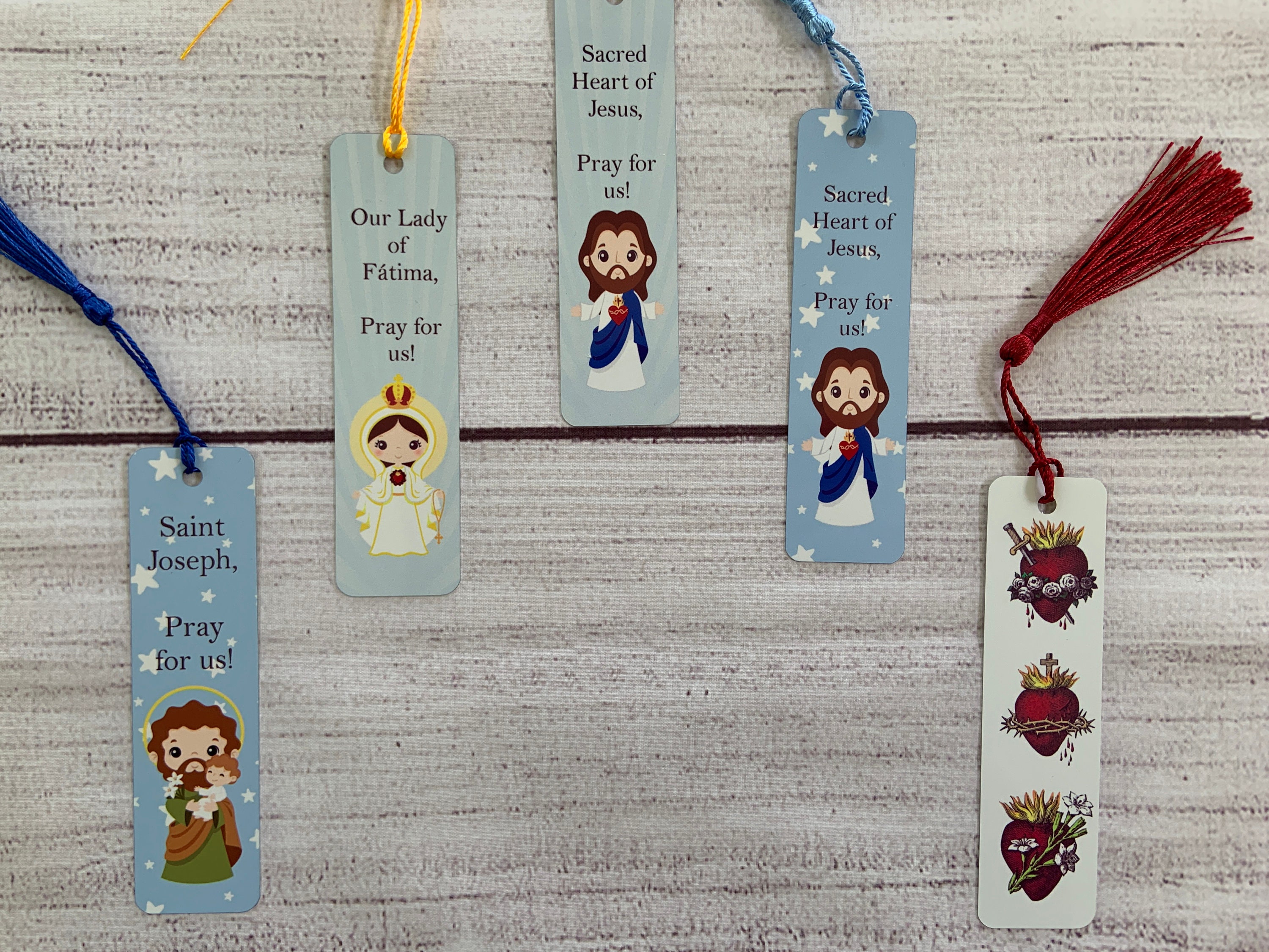 Saints Bookmark Sacred Heart of Jesus Book Mark Catholic | Etsy