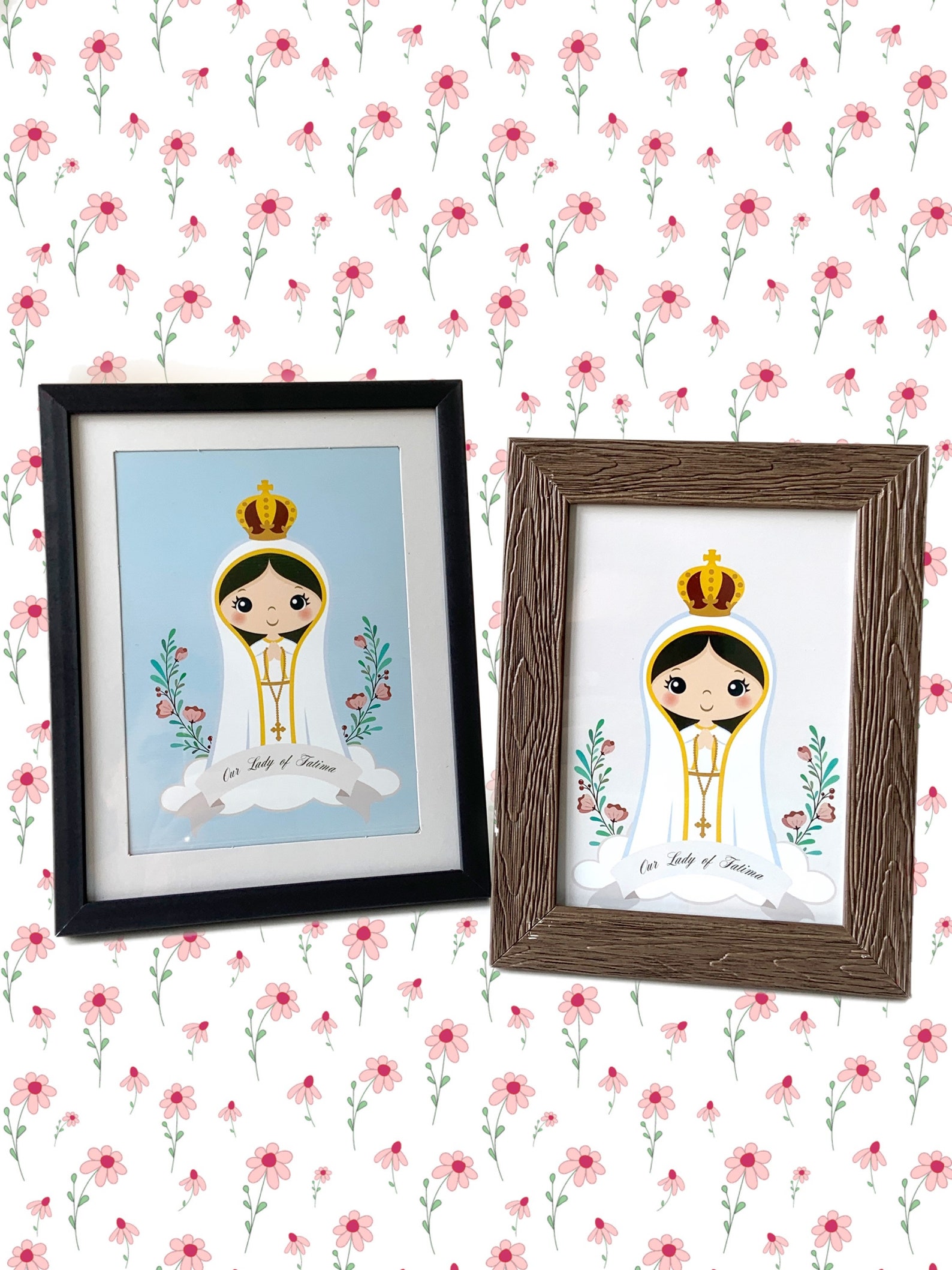 Our Lady of Fatima Wall Art, Lady of Fatima Art Print, Catholic Saints ...