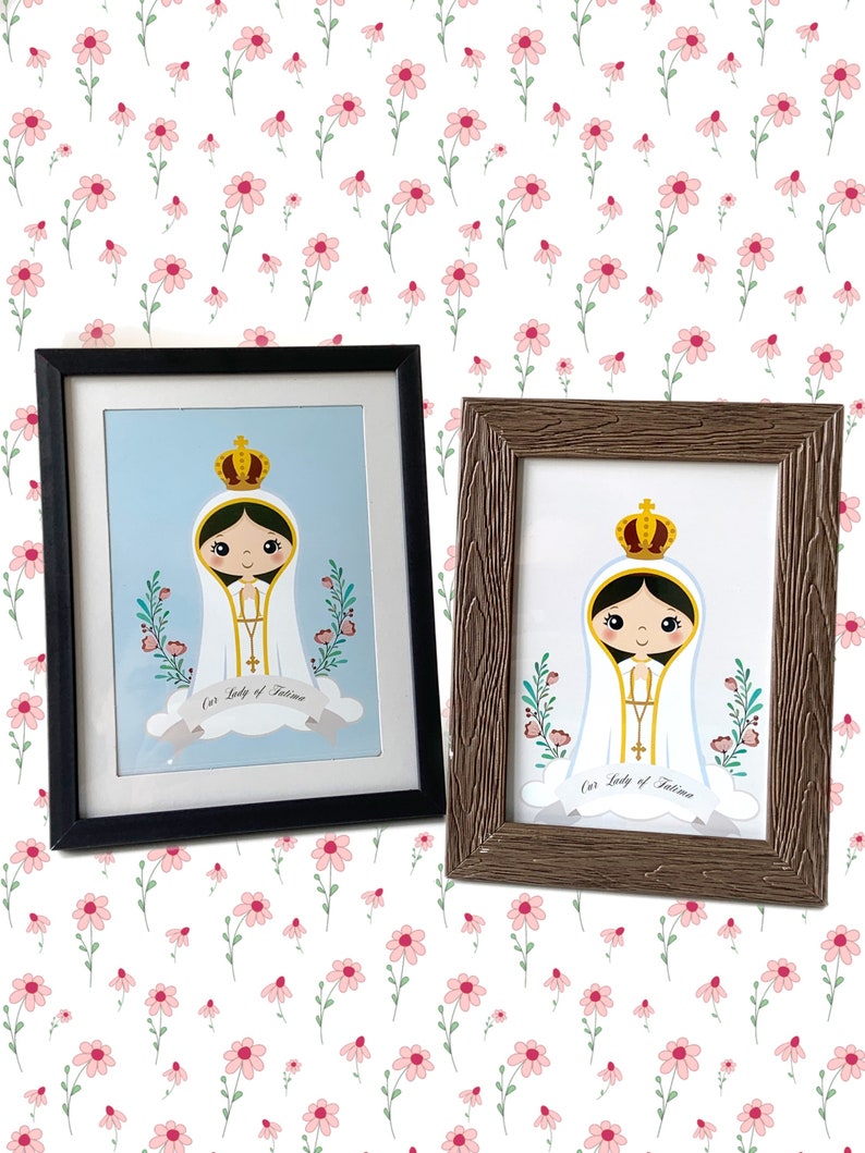 Our Lady of Fatima Wall Art, Lady of Fatima Art Print, Catholic Saints ...