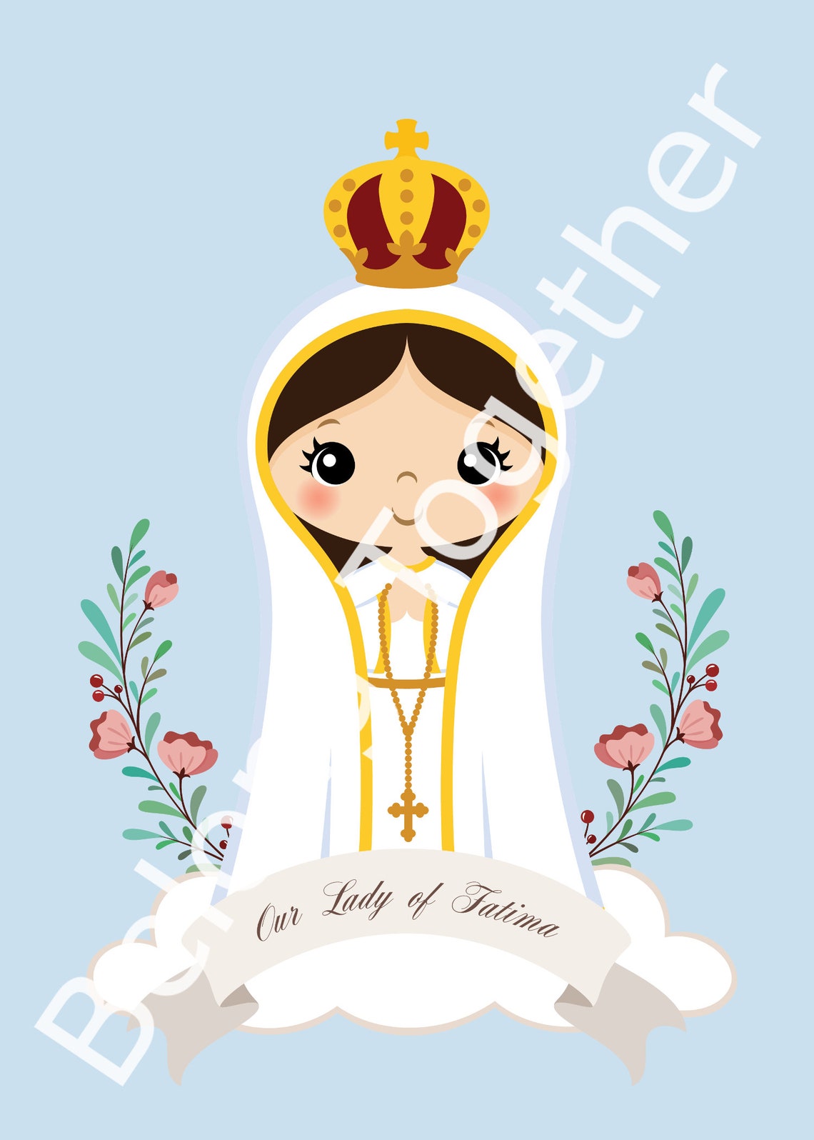Our Lady of Fatima Wall Art Lady of Fatima Art Print - Etsy