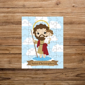 Saint Christopher Puzzle, 48, 80 & 120 Pieces Puzzle, Catholic Jigsaw ...
