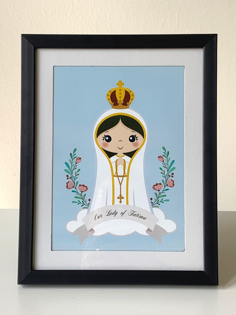 Our Lady of Fatima Wall Art, Lady of Fatima Art Print, Catholic Saints ...
