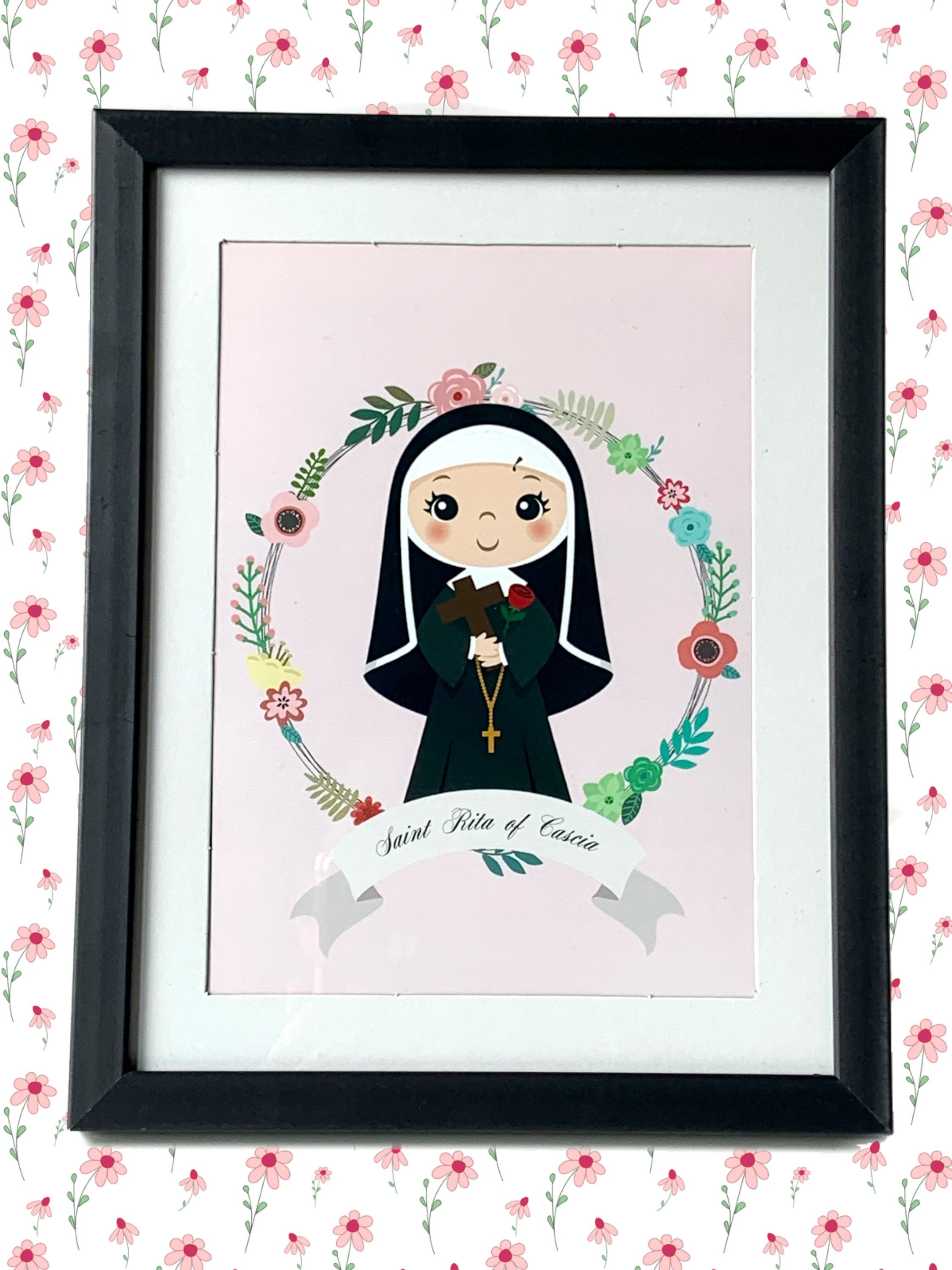 Saint Rita of Cascia Wall Art Rita de Cascia Art Print | Etsy