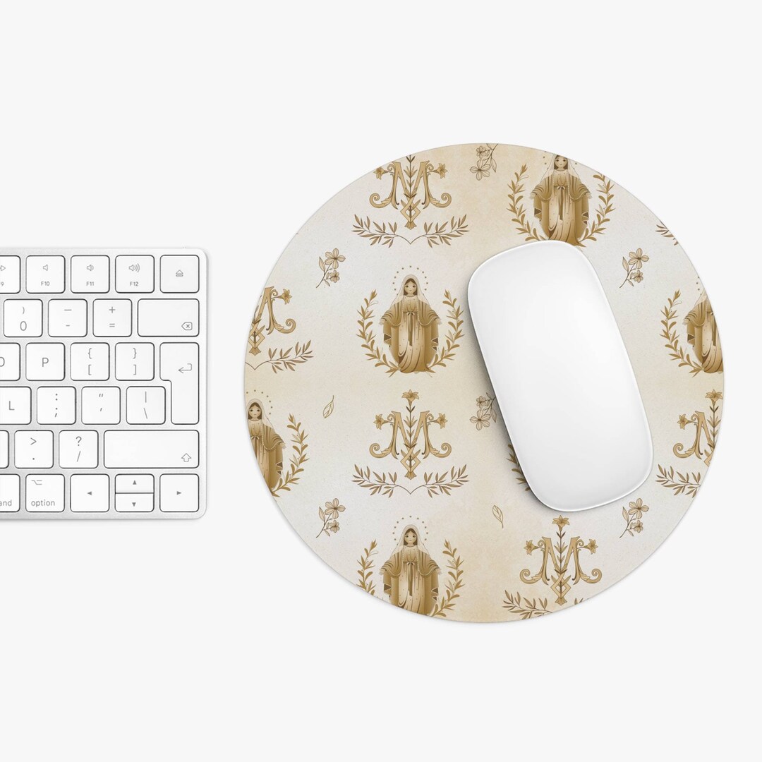 Marian Symbol and Virgen Mary Mouse Pad, Catholic Mouse Pad, Saints ...